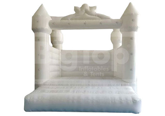 White Wedding Castle Themed Inflatable Bounce House – Big Top Inflatables