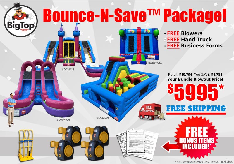 Bounce-N-Save Pro Inflatable Bounce House Combo and Slide Package – Big ...