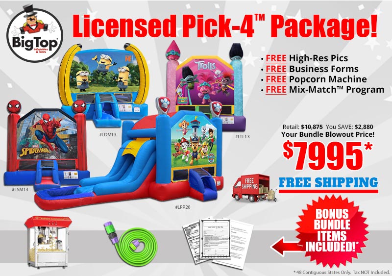 Official Licensed Inflatables Pick-4™ Package Deal – Big Top Inflatables