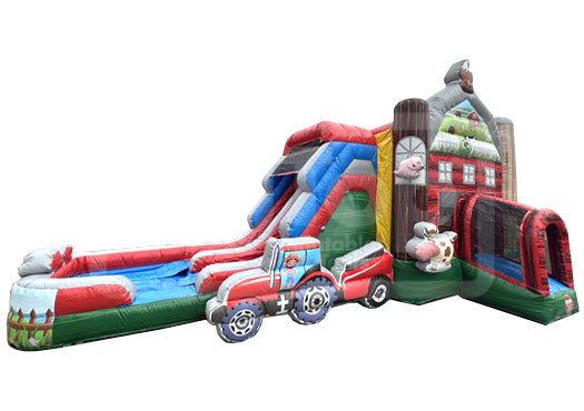 Farm Inflatable Combo DL (Dual Lanes) with Splash Pool – Big Top ...
