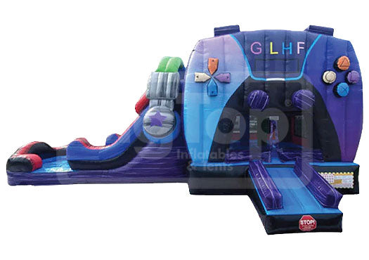 Gamer 3D XL Themed Inflatable Combo Bounce House with Splash Pool – Big ...