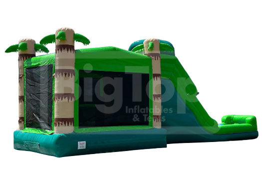 Palm Tree Module Combo Bounce House with Indoor Playground and Landing ...