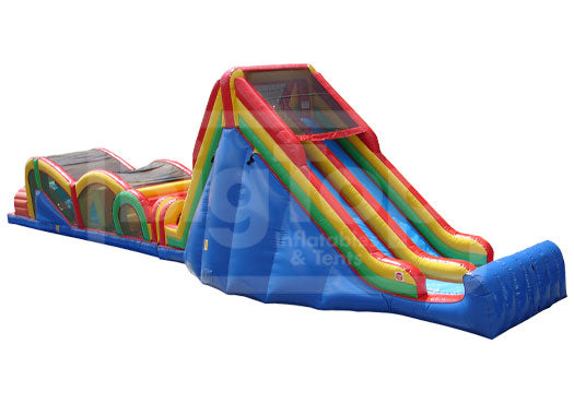 77' Extreme Rush Inflatable Obstacle Course Challenge with Slide – Big ...