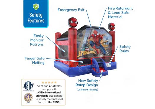 Spider-Man Action Themed Inflatable Fun Bounce House – Big Top Inflatables