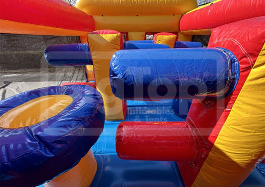 25' Inflatable Obstacle Course with Indoor Interactive Playground – Big ...