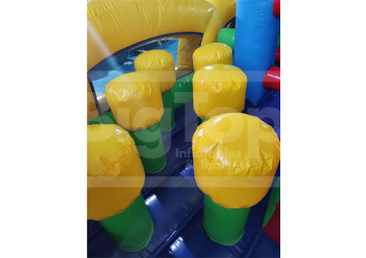 40' Turbo Obstacle Course with Double Lane Slide and Removable Pool ...