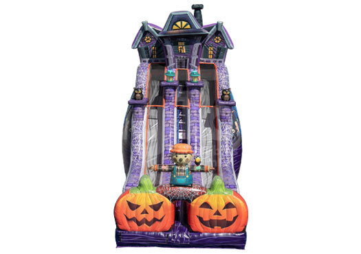 24' Haunted Mansion Themed Dual Lane Dry Slide with Landing Platforms ...