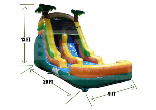 Dura Lite 13' Palm Tree Themed Water Slide with Splash Landing – Big ...