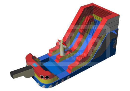 Dura Lite 10' Pirate Ship Themed Water Slide with Splash Landing – Big ...