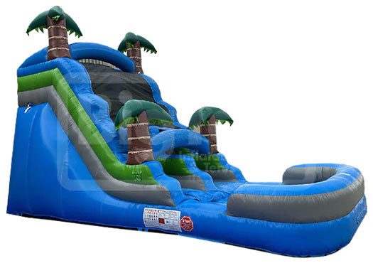 Dura Lite 15' Tropical (Blue) Theme Water Slide with Splash Landing ...