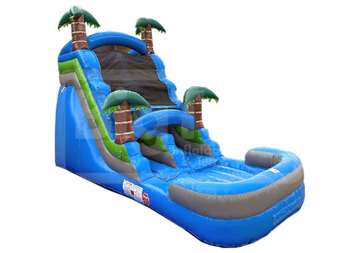 Dura Lite 15' Tropical (Blue) Theme Water Slide with Splash Landing ...