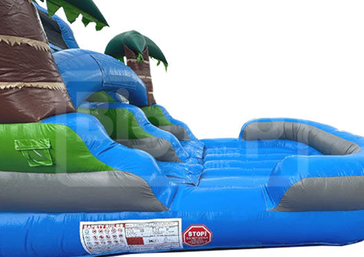 Dura Lite 15' Tropical (Blue) Theme Water Slide with Splash Landing ...