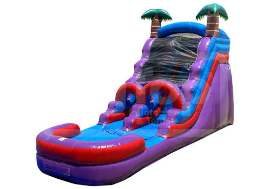 Dura Lite 15' Tropical (Purple) Theme Water Slide with Splash Landing ...