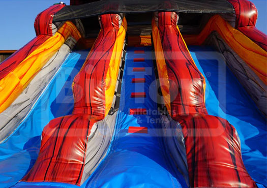 15' Party Time Fire 2-Lane Inflatable Water Slide with Pool – Big Top ...
