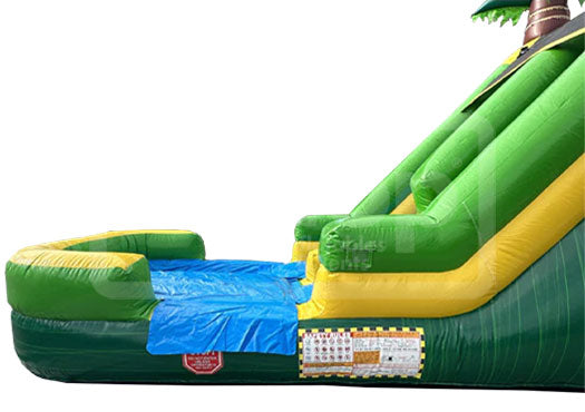 13' Palm Tree Themed SL (Single Lane) Water Slide with Inflatable Pool ...