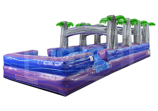 32' Purple Palm Tree Themed Blast-N-Splash™ DL (Dual Lanes) with Pool ...