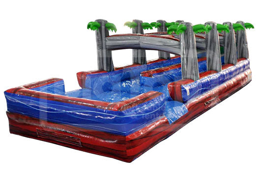 32' Fire Palm Tree Themed Blast-N-Splash™ DL (Dual Lanes) with Pool ...