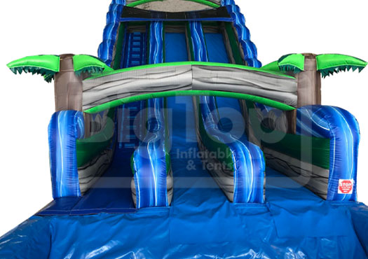 22' Blue Bay Themed Water Slide DL (Double Lane) Slide with Pool – Big ...