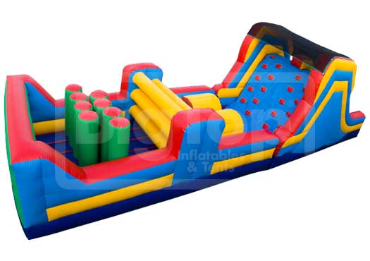 40' Inflatable Fun Party Obstacle Course with Dual Lane Slides – Big ...