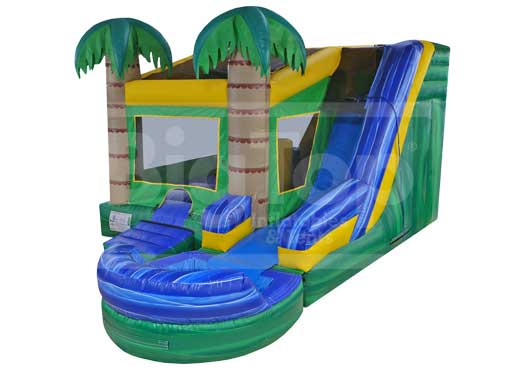 6in1 Inflatable Tropical Themed Combo SL (Single Lane) with Pool – Big ...