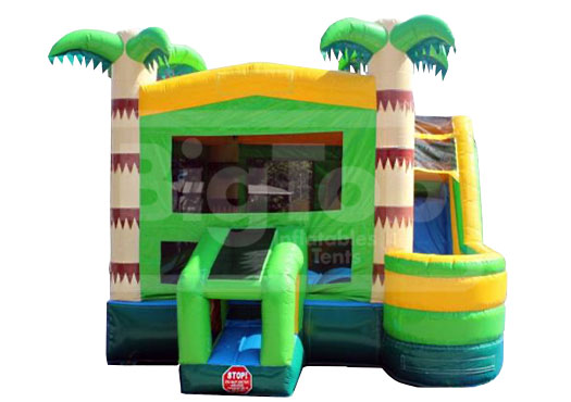 Palm Tree Module Inflatable Combo with Indoor Playground and Landing ...