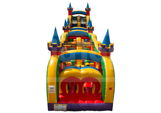 70' Rainbow Castle Themed Inflatable Obstacle Course Challenge – Big ...
