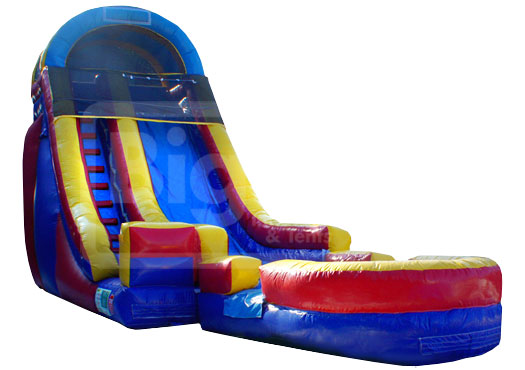 18' Rainbow Water Slide with Inflatable Pool Floor – Big Top Inflatables